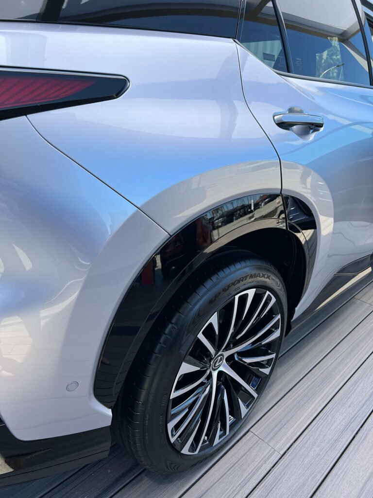 Lexus RZ 450e is on display at the 2022 Electrify Expo in Los Angeles