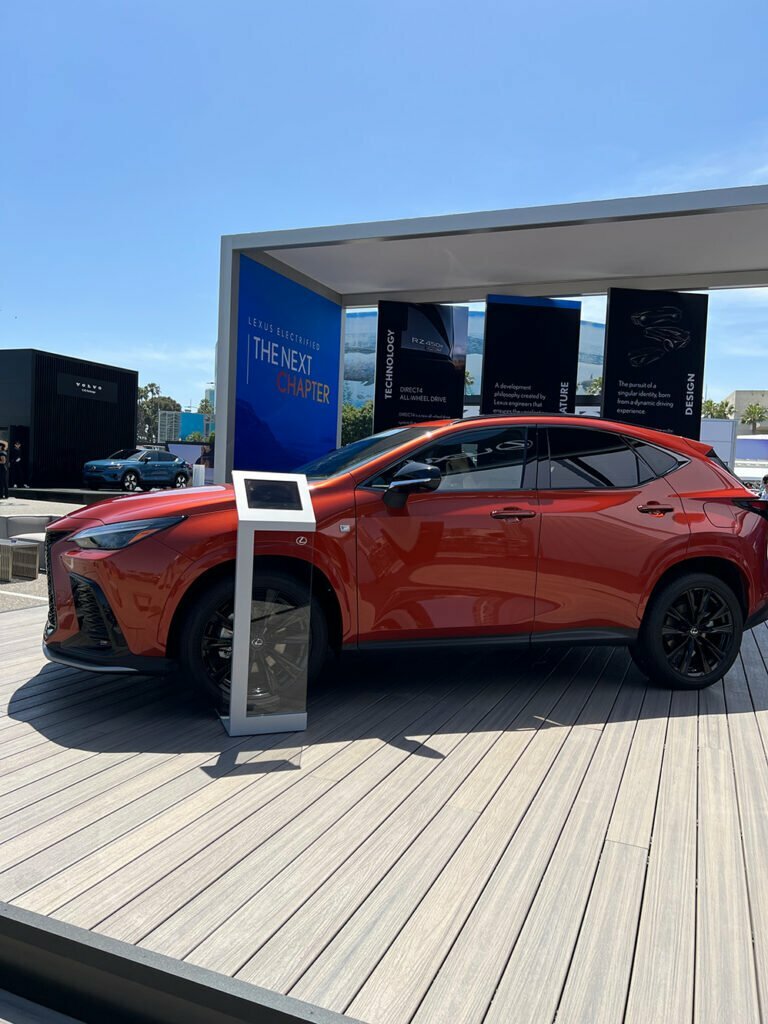 Lexus RZ 450e is on display at the 2022 Electrify Expo in Los Angeles