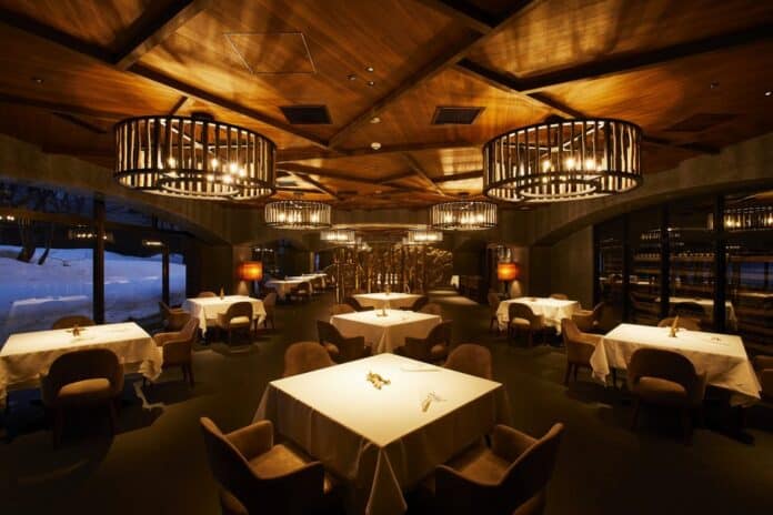 Outdoor Dining Experiences along the stream and beautiful snowscape in ...