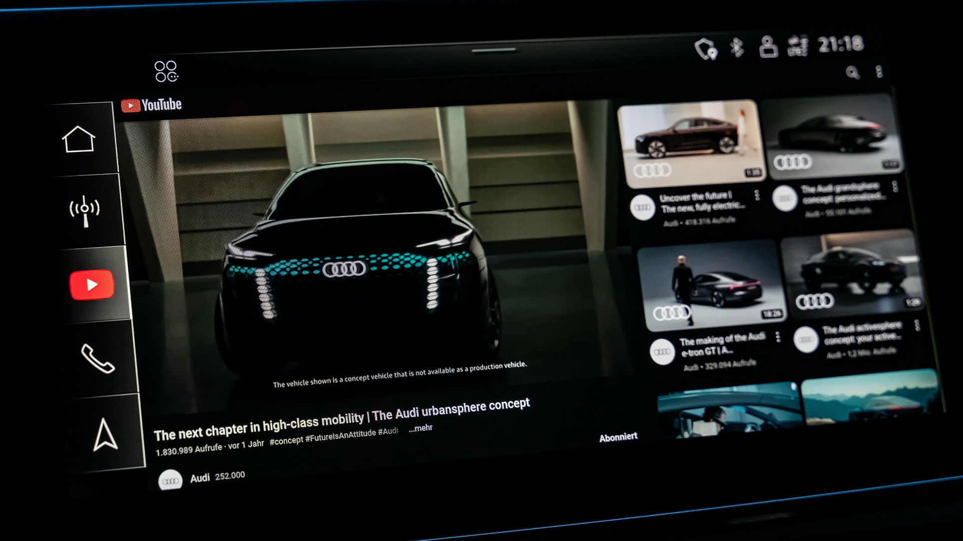 YouTube Integration in 2024 Audi Models with MIB 3 Infotainment System ...
