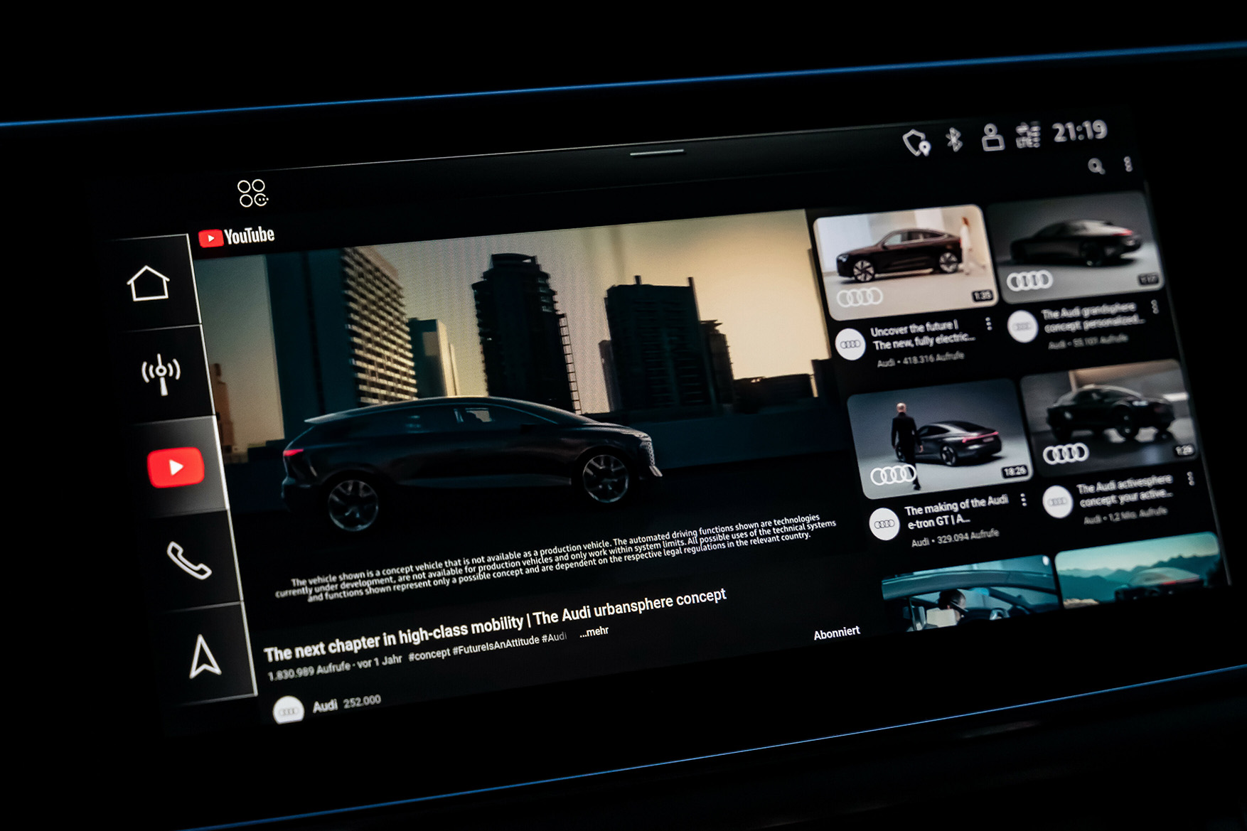 YouTube Integration in 2024 Audi Models with MIB 3 Infotainment System ...