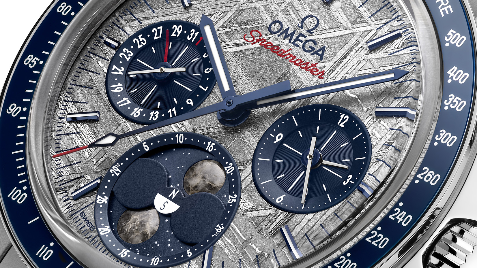 SNAP TASTE | OMEGA Speedmaster Moonphase Meteorite Captures the Essence ...